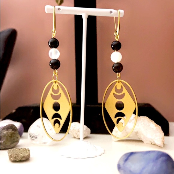 SouLuv | Jewelry | Handmade Phases Of The Moon Earrings | Poshmark
